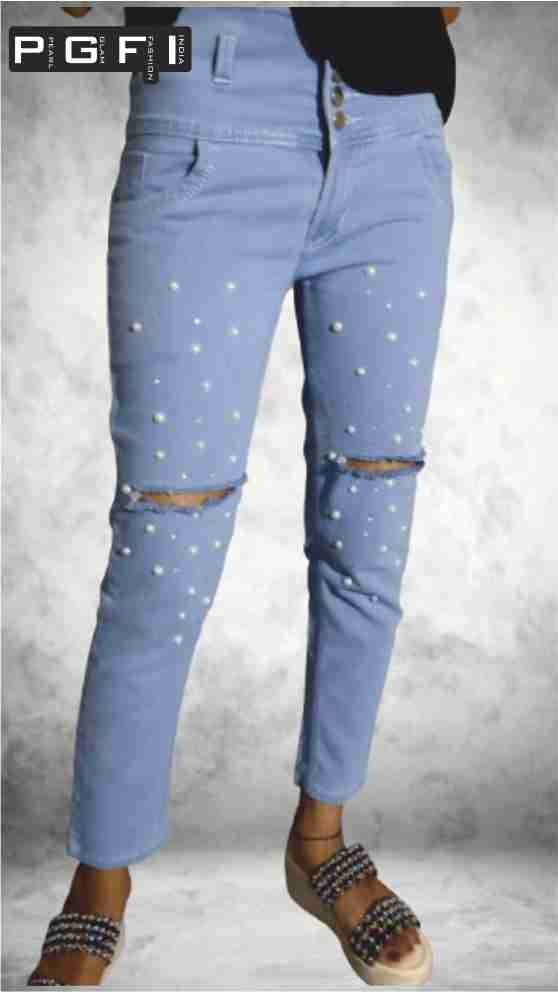 “Knee Break Denim with Pearl Accent: 5 Button A Bold, Eye-Catching ...
